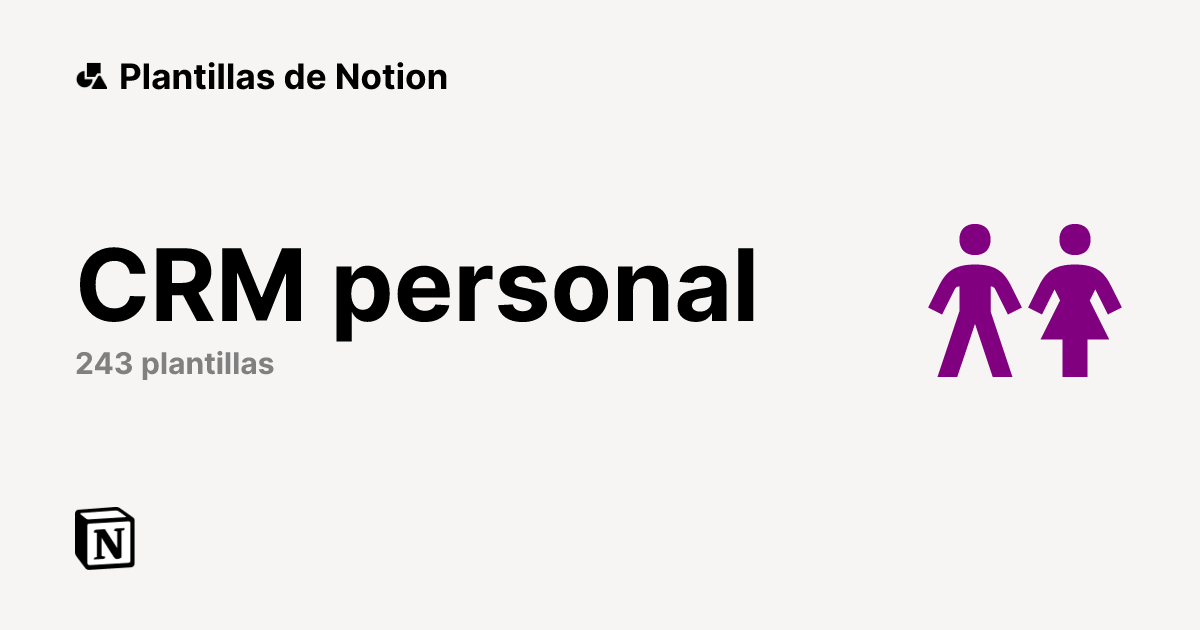 Plantillas gratuitas de Notion: CRM personal | Notion Marketplace