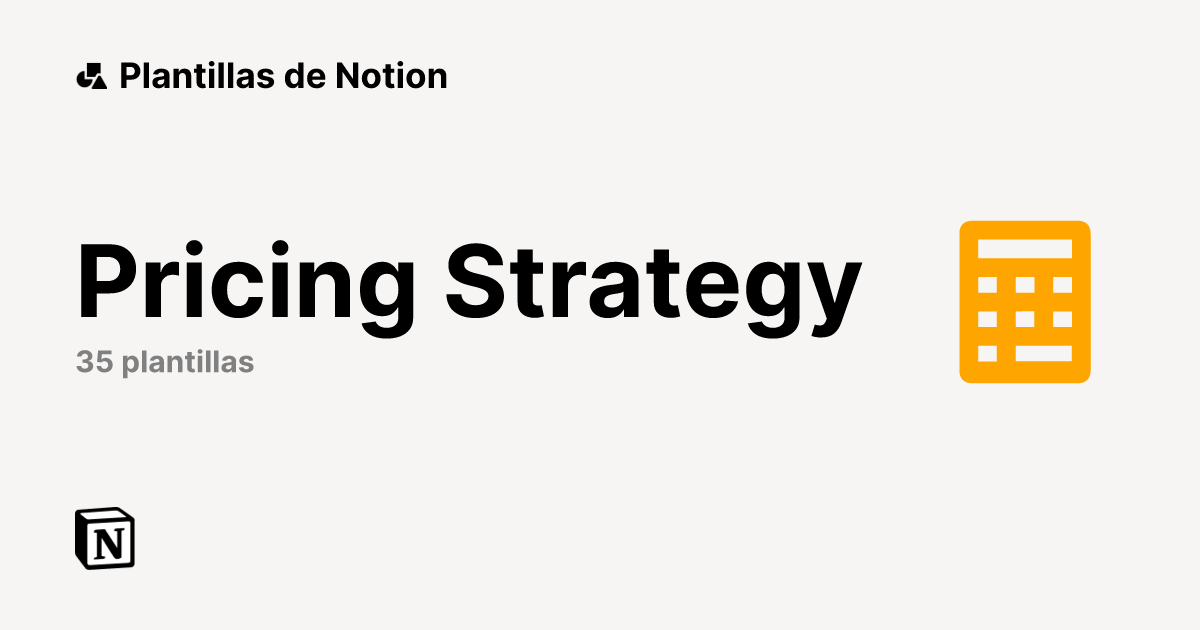 Plantillas gratuitas de Notion: Pricing Strategy | Notion Marketplace