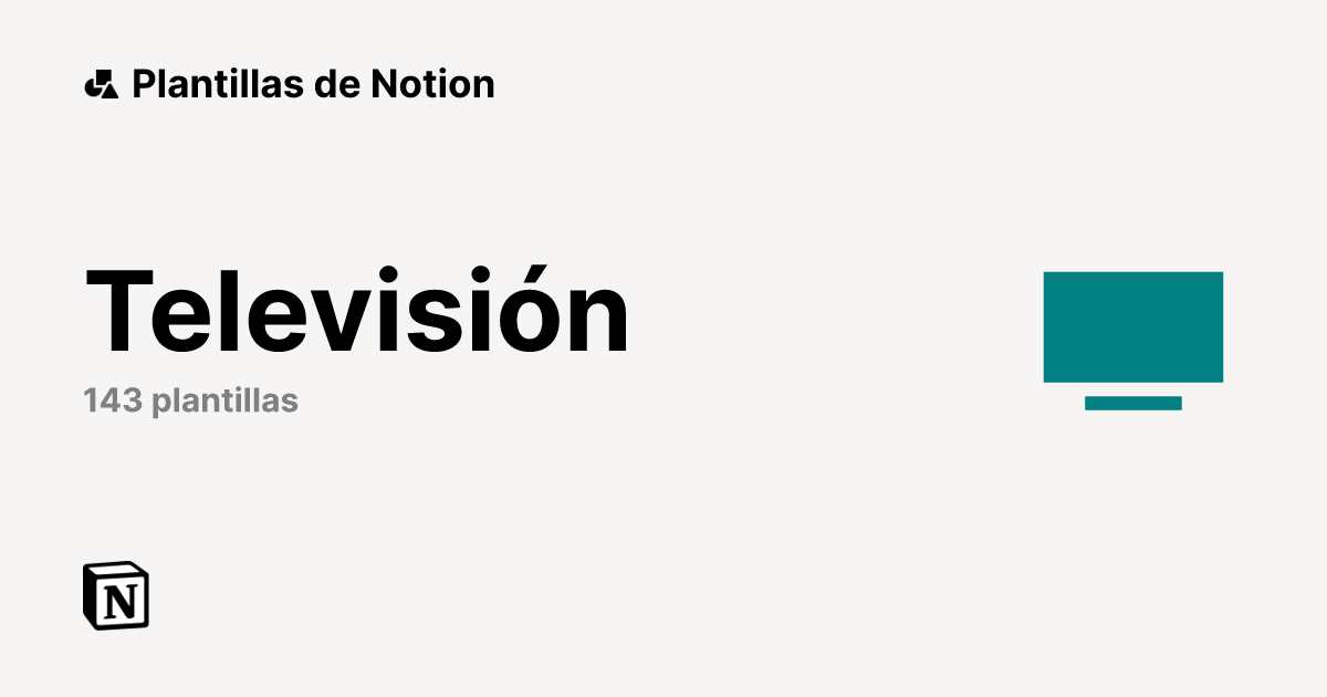 Mejores plantillas de Televisión de Notion | Notion Marketplace