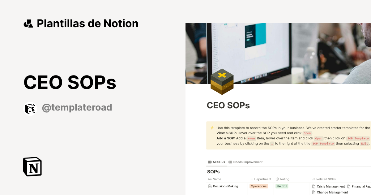 Plantilla CEO SOPs | Notion Marketplace