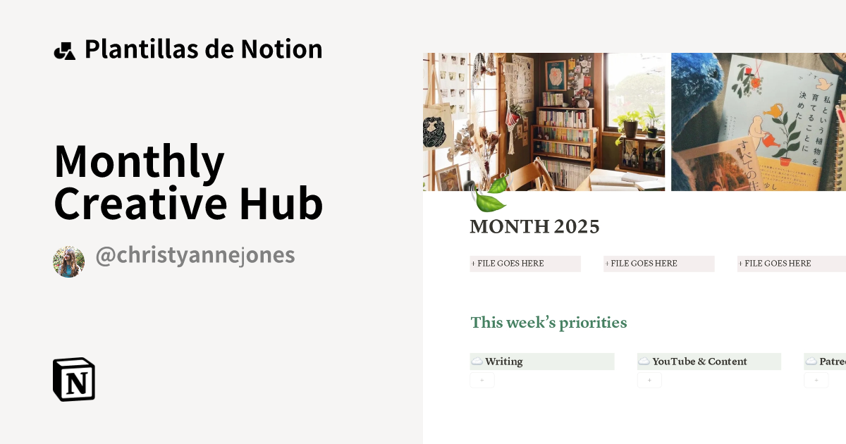 Plantilla Monthly Creative Hub | Notion Marketplace