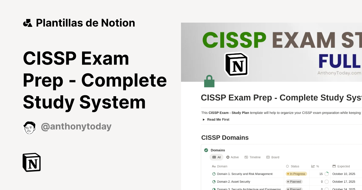 Plantilla CISSP Study Plan | Notion Marketplace