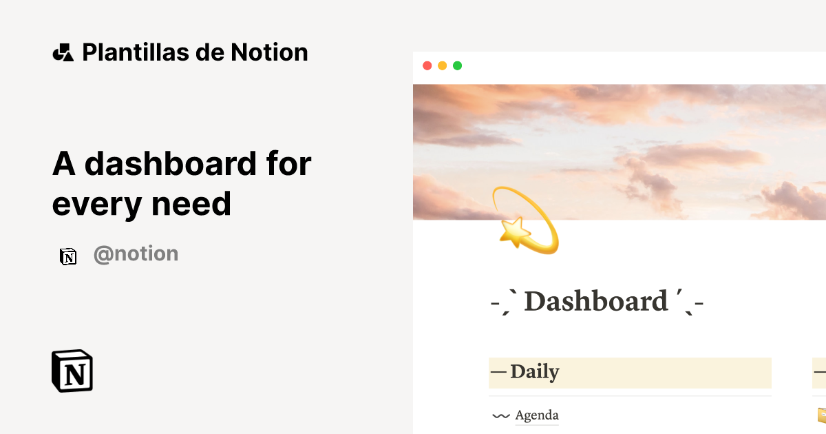 Un panel de control para cada uso | Plantillas de Notion Marketplace