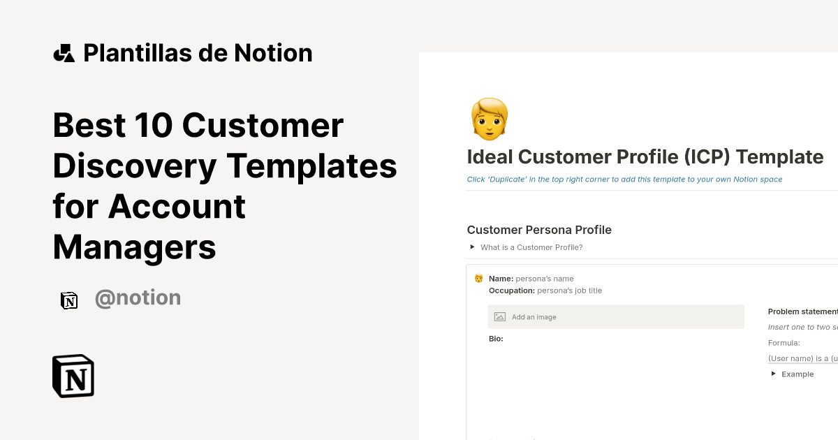 Best 10 Customer Discovery Templates for Account Managers | Plantillas ...