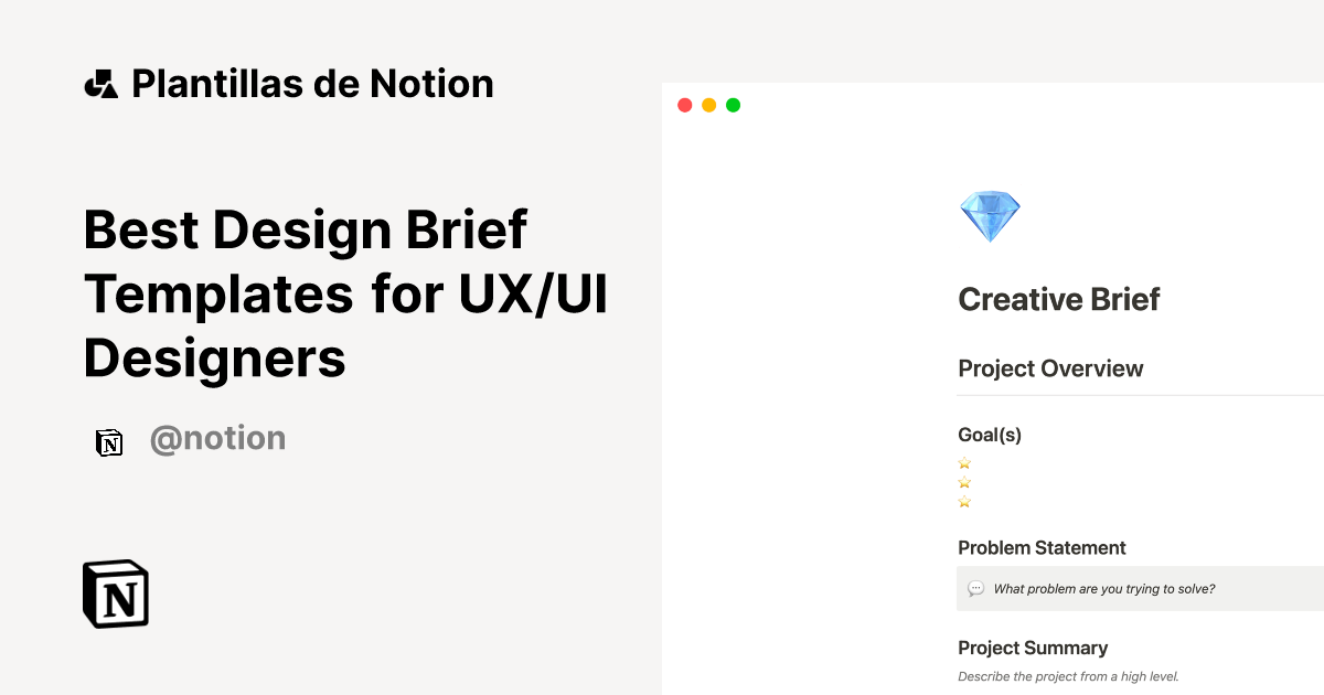 Best Design Brief Templates for UX/UI Designers | Plantillas de Notion ...