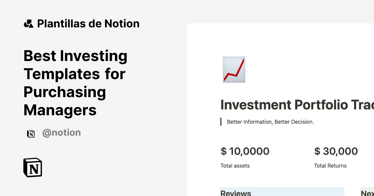 Best Investing Templates for Purchasing Managers | Plantillas de Notion ...
