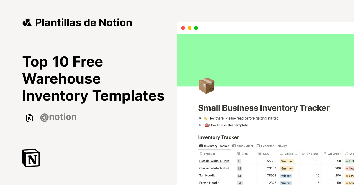 Top 10 Free Warehouse Inventory Templates | Plantillas de Notion ...