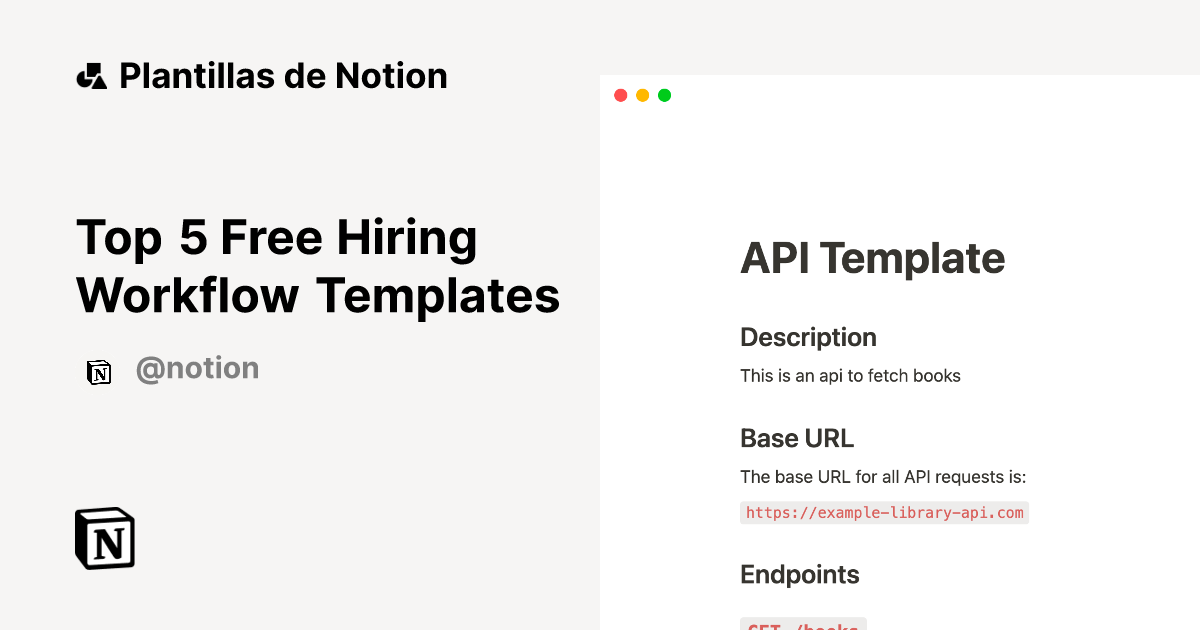 Top 5 Free Hiring Workflow Templates | Plantillas de Notion Marketplace