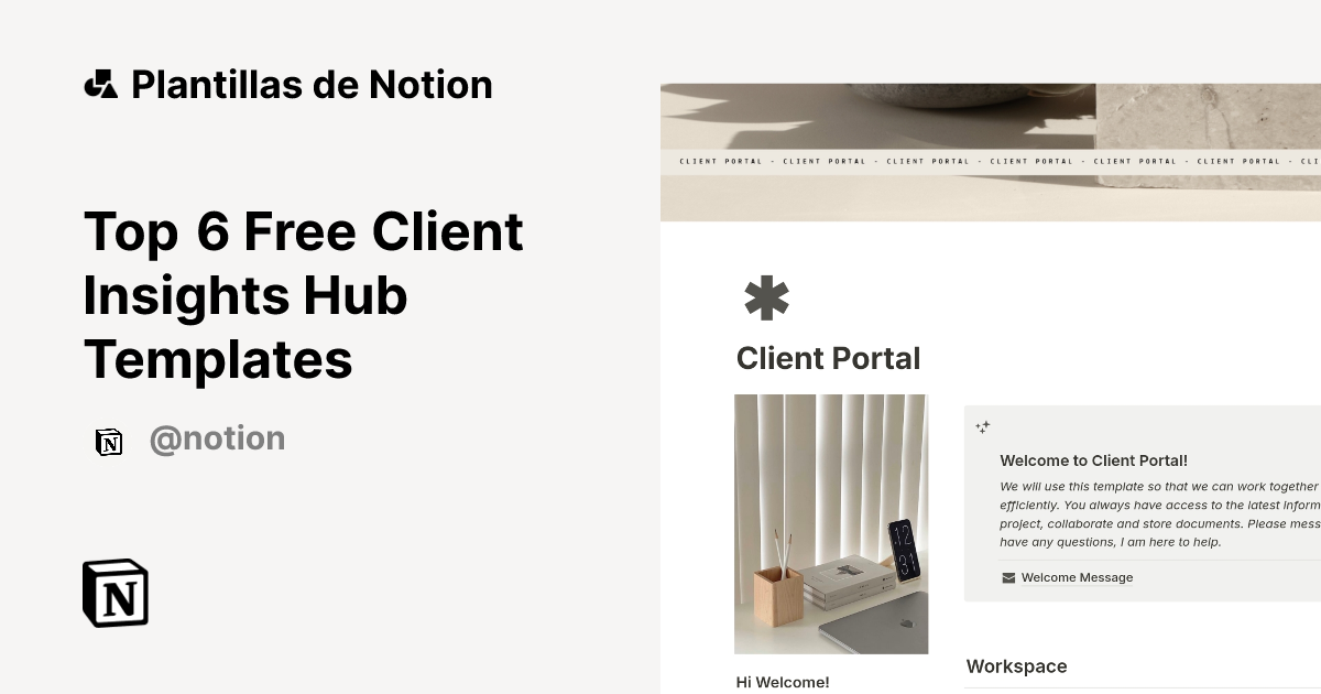 Top 6 Free Client Insights Hub Templates | Plantillas de Notion Marketplace