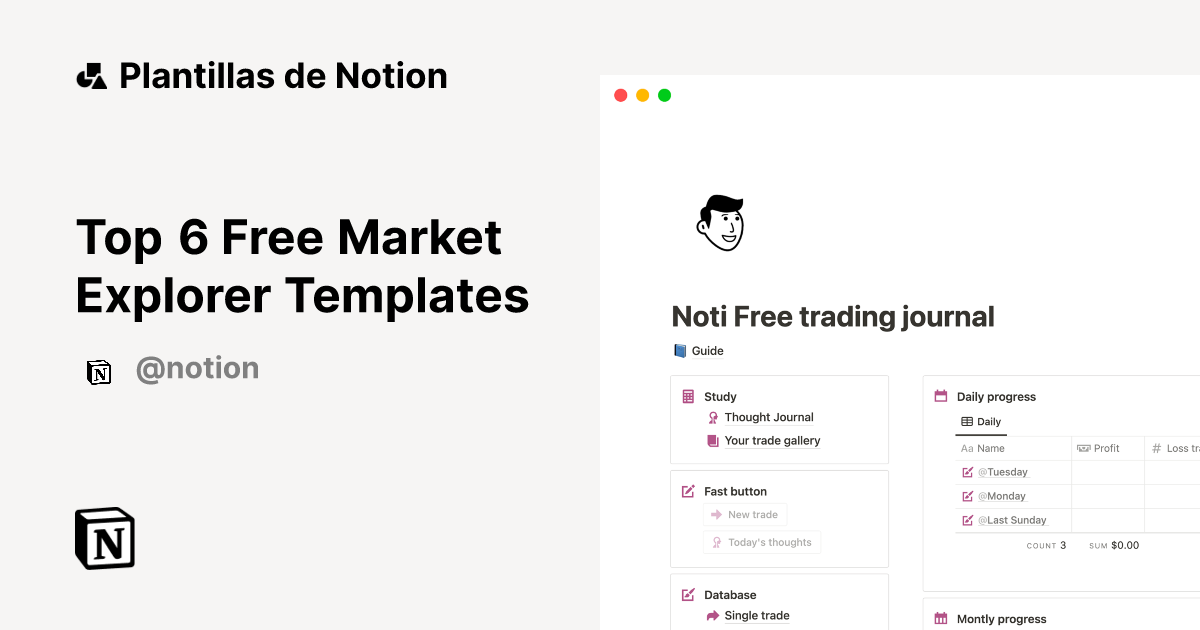Top 6 Free Market Explorer Templates | Plantillas de Notion Marketplace