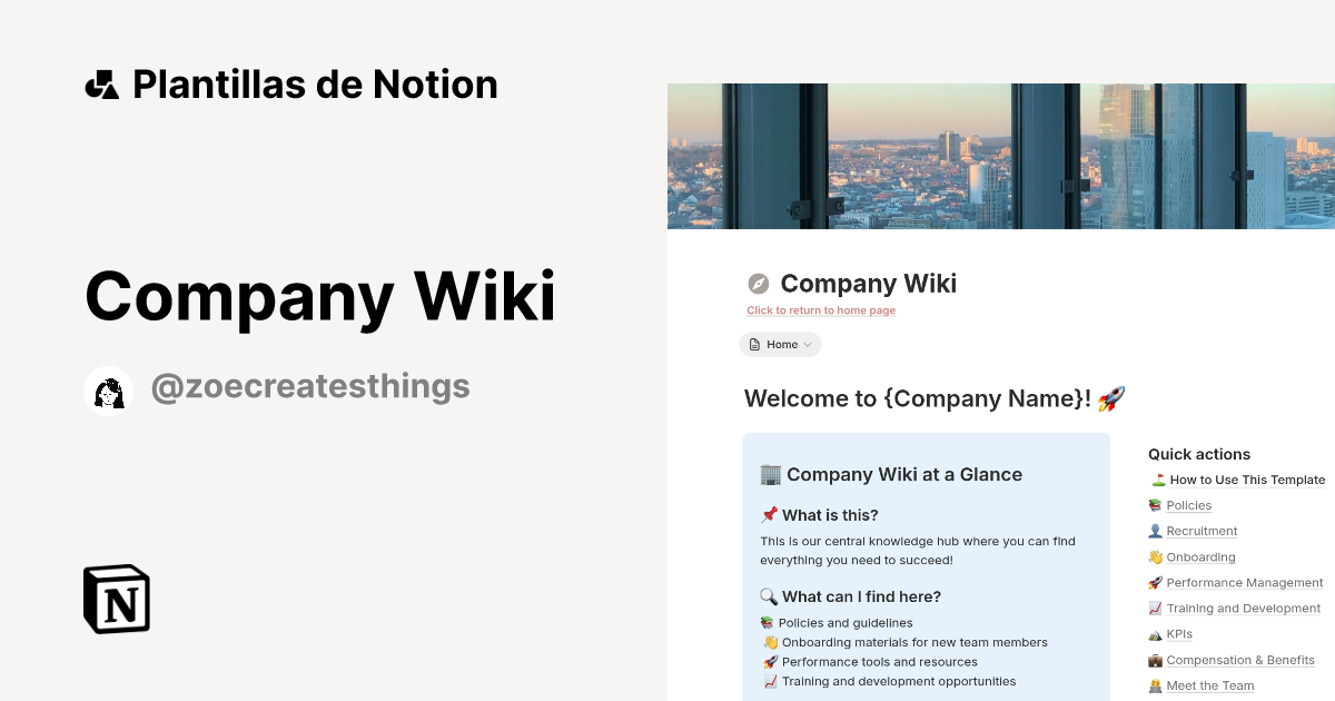 Plantilla Company Wiki | Notion Marketplace