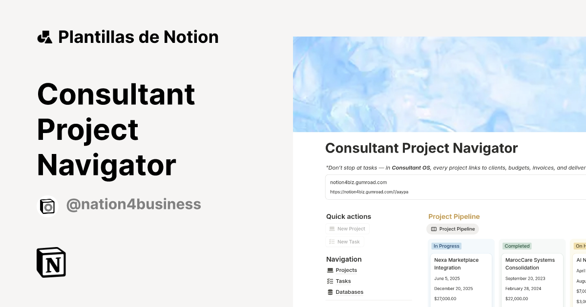 Plantilla Consultant Project Navigator | Notion Marketplace