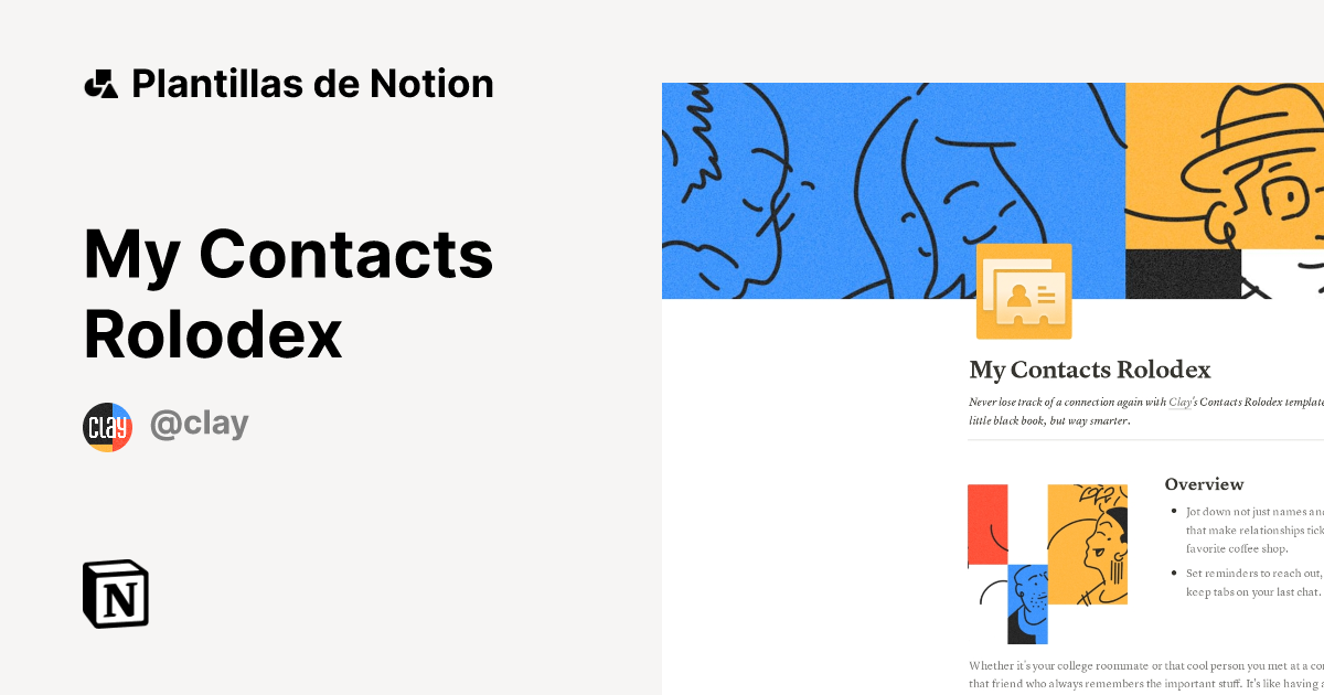 Plantilla My Contacts Rolodex | Notion Marketplace