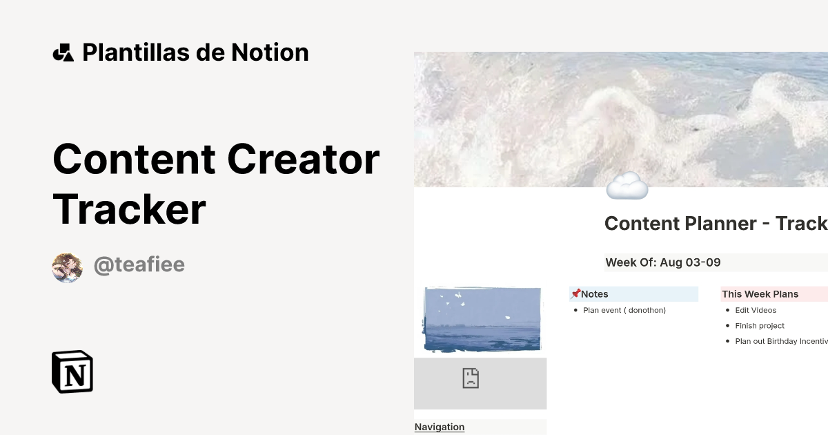 Plantilla Content Creator Tracker | Notion Marketplace