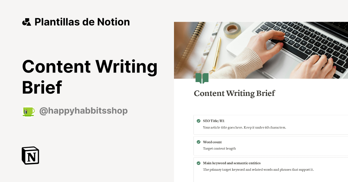 Plantilla Content Writing Brief | Notion Marketplace