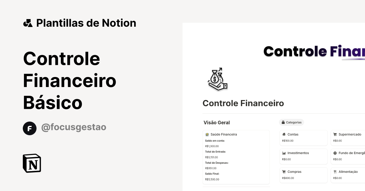 Plantilla Basic Financial Control | Notion Marketplace