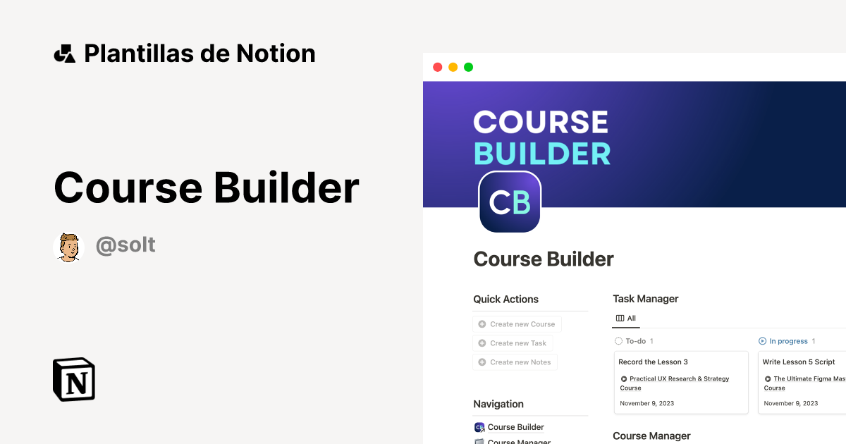 Plantilla Course Builder | Notion Marketplace