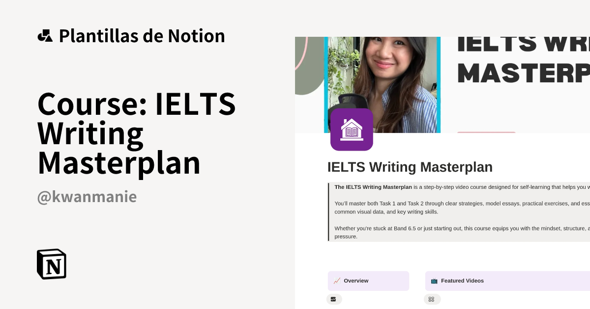 Plantilla Course: IELTS Writing Masterplan | Notion Marketplace