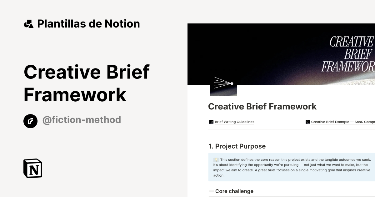 Plantilla Creative Brief Framework | Notion Marketplace
