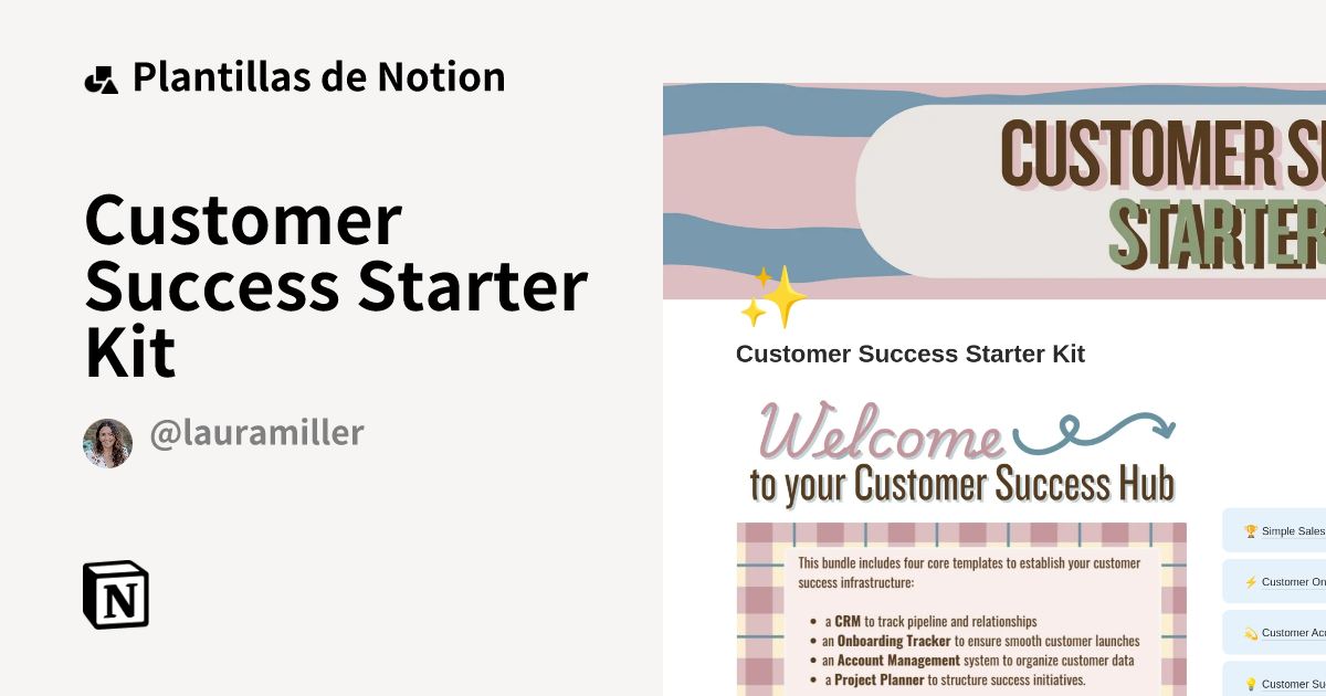 Plantilla Customer Success Starter Kit de Laura Miller | Notion Marketplace
