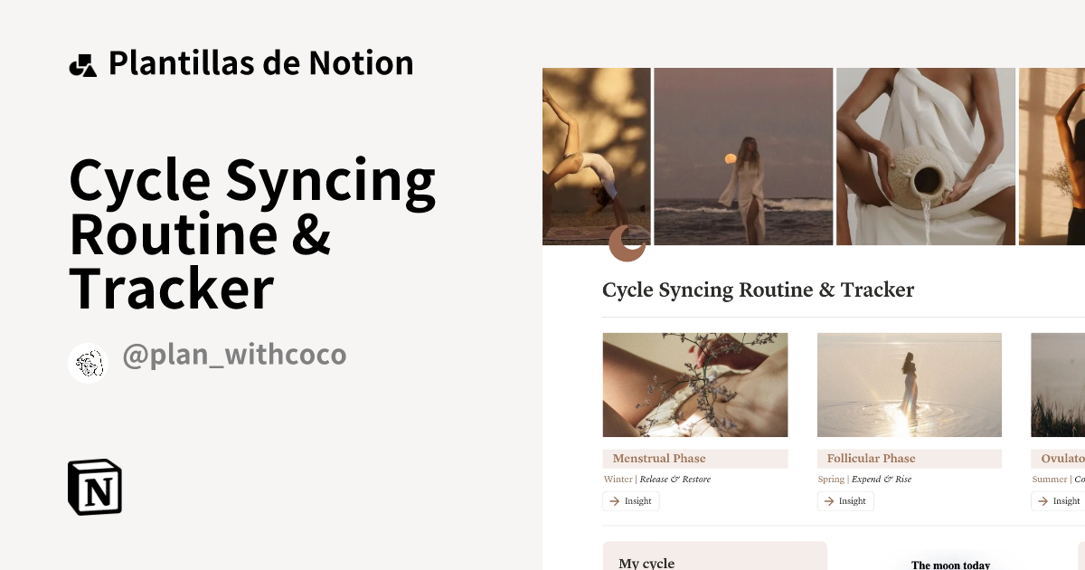 Plantilla Cycle Syncing Routine & Tracker | Notion Marketplace