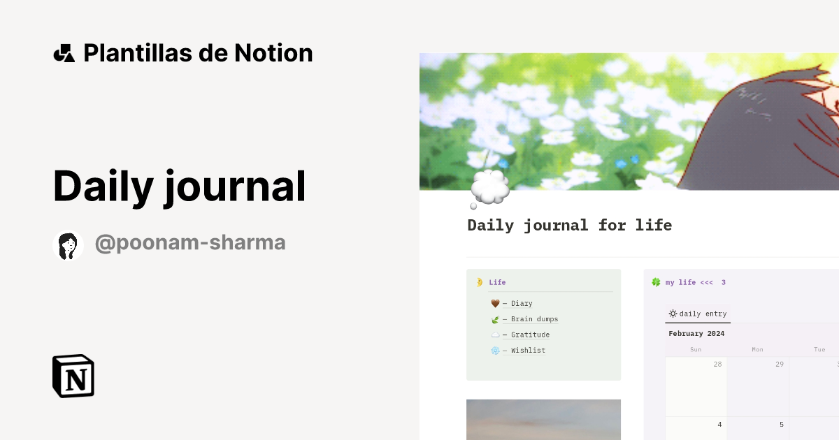 Plantilla Daily journal | Notion Marketplace