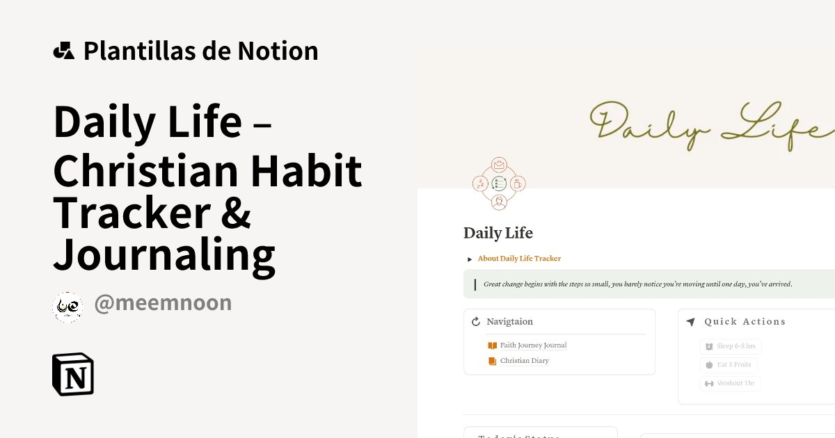 Plantilla Daily Life – Christian Habit Tracker & Journaling de MeemNoon ...