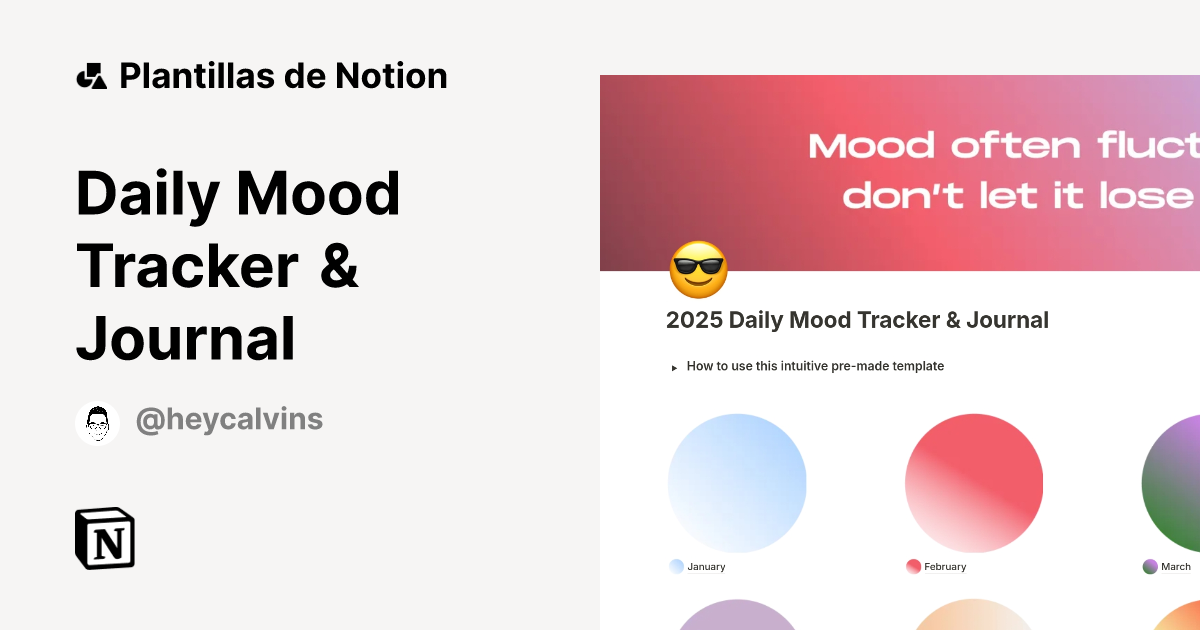 Plantilla Daily Mood Tracker & Journal | Notion Marketplace