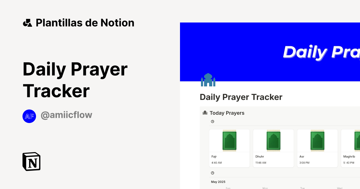 Plantilla Daily Prayer Tracker | Notion Marketplace
