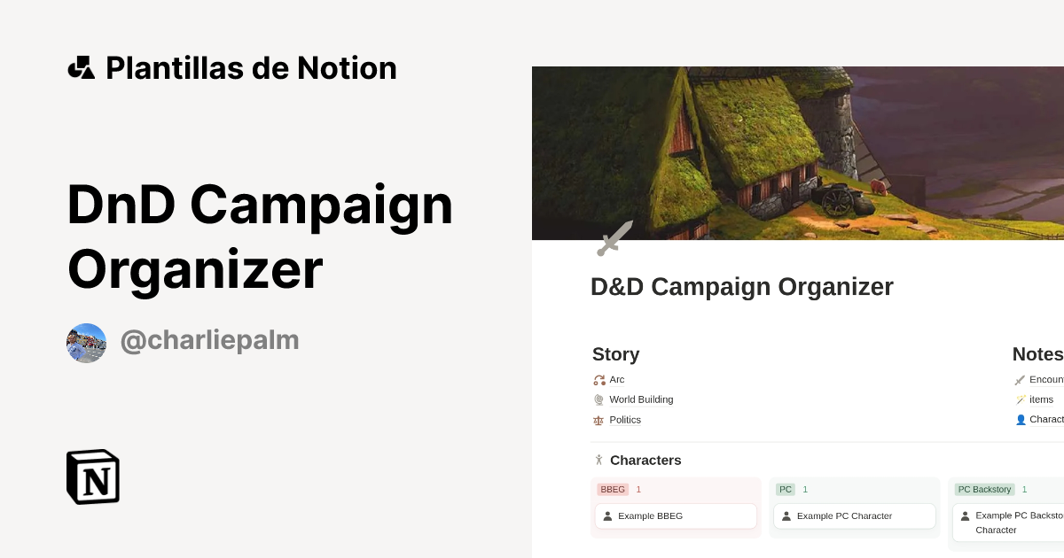 Plantilla DnD Campaign Organizer | Notion Marketplace