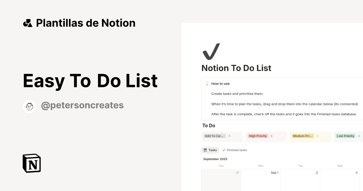Plantilla Easy To Do List | Notion Marketplace