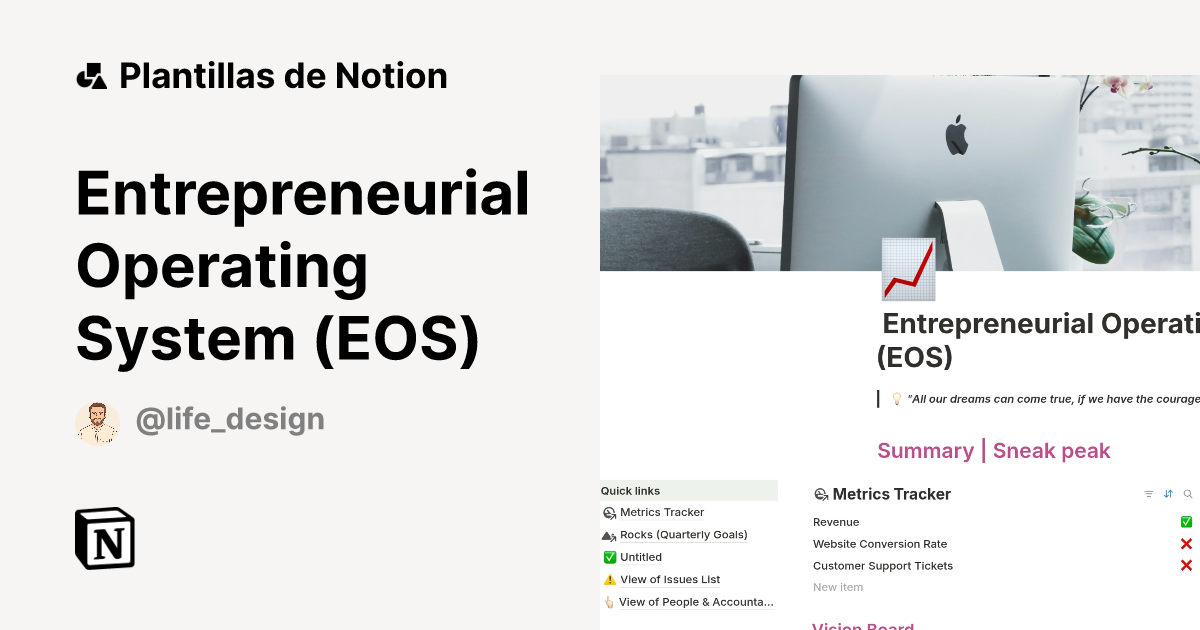 Plantilla Entrepreneurial Operating System (EOS) | Notion Marketplace