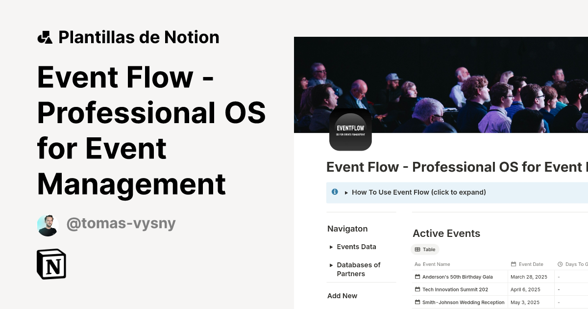 Plantilla Event Flow - Professional OS for Event Management de Tomas ...