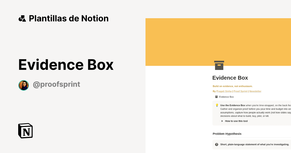 Plantilla Evidence Box | Notion Marketplace
