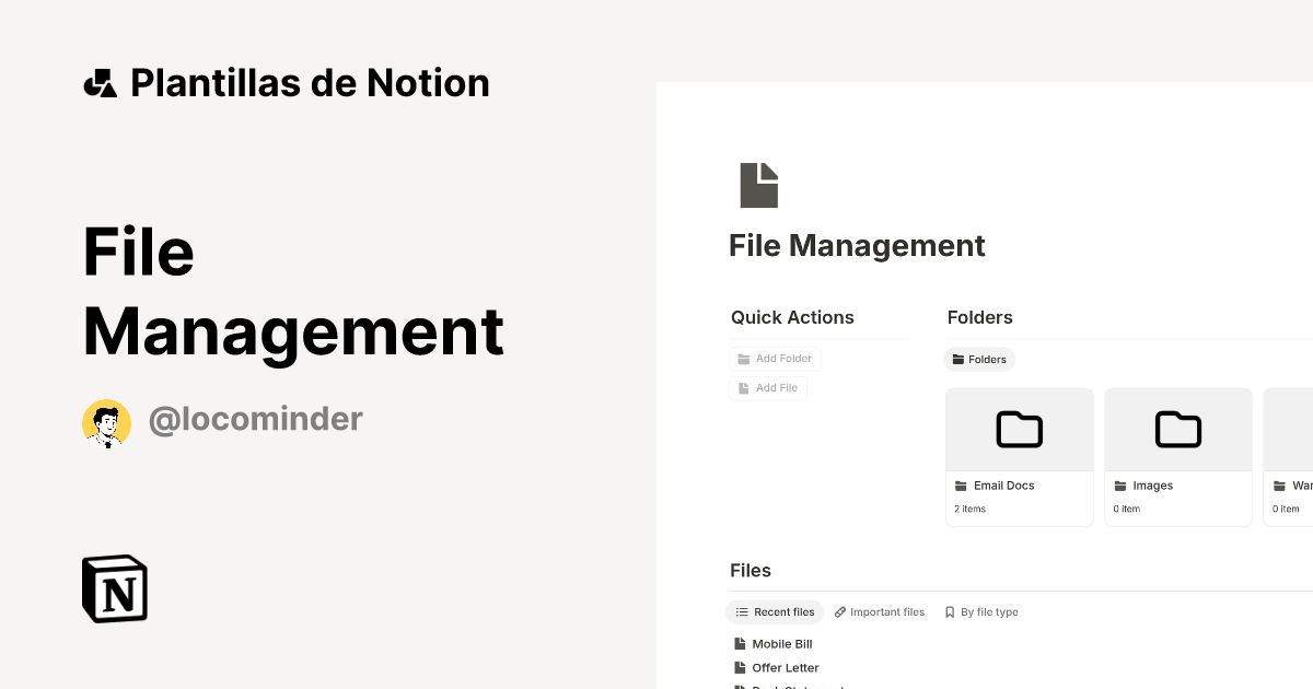 Plantilla File Management | Notion Marketplace