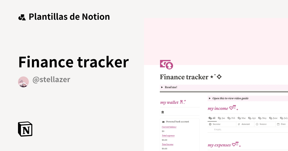 Plantilla Finance tracker | Notion Marketplace
