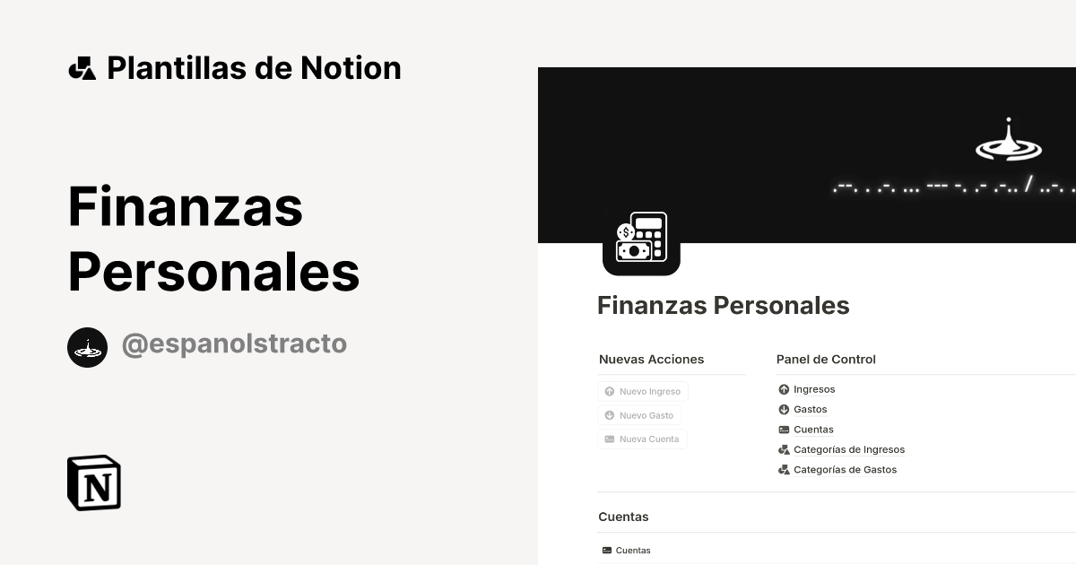 Plantilla Finanzas Personales | Notion Marketplace