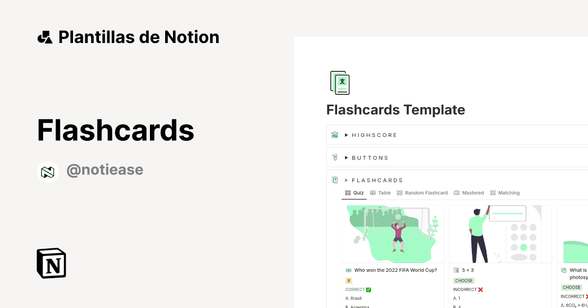 Plantilla Flashcards | Notion Marketplace