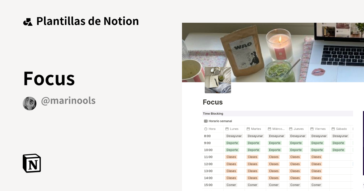 Plantilla Focus | Notion Marketplace
