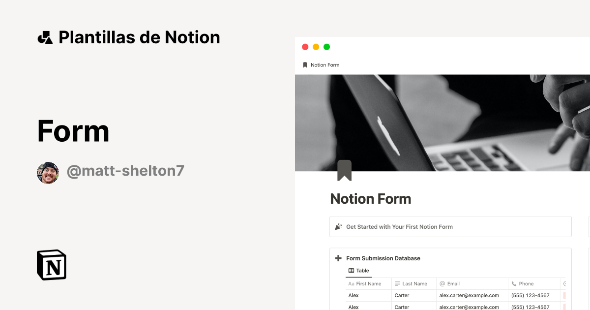 Plantilla Form | Notion Marketplace