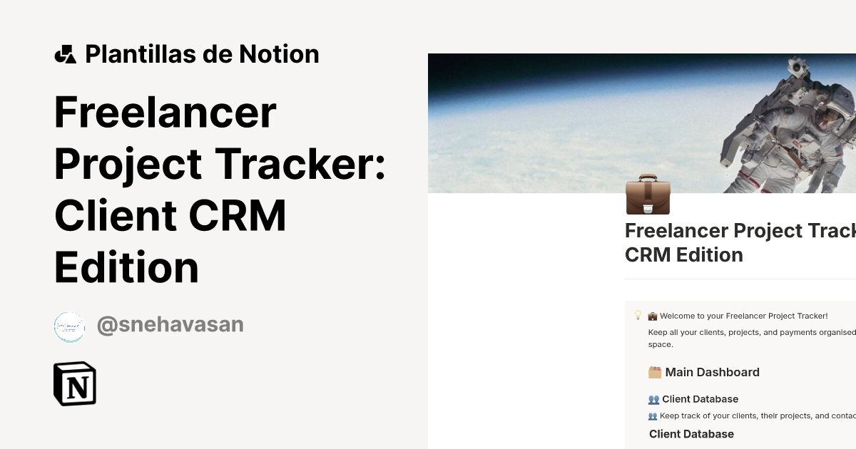 Plantilla Freelancer Project Tracker: Client CRM Edition | Notion ...