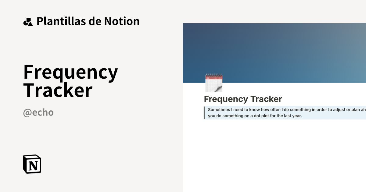 Plantilla Frequency Tracker de Momo | Notion Marketplace