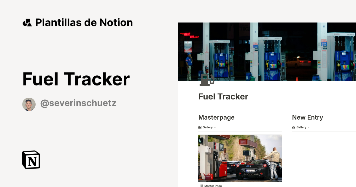 Plantilla Fuel Tracker | Notion Marketplace