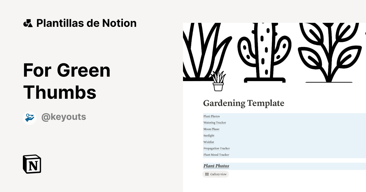 Plantilla For Green Thumbs | Notion Marketplace