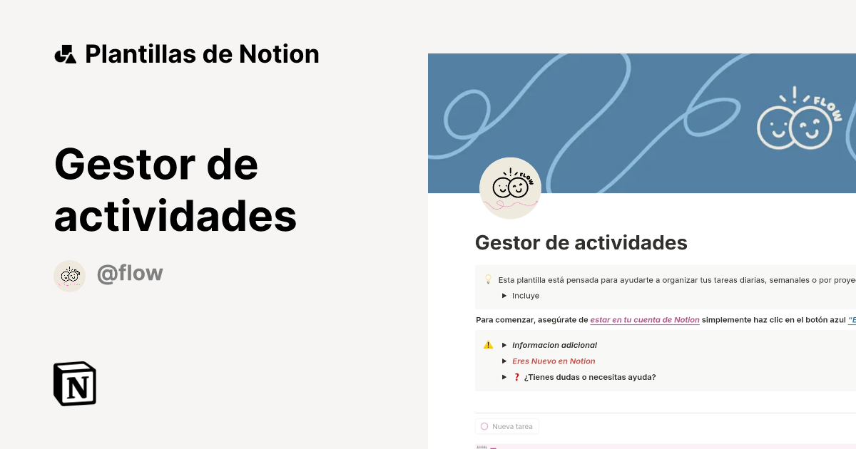 Plantilla Gestor de actividades | Notion Marketplace