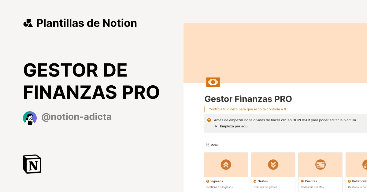 Plantilla GESTOR DE FINANZAS PRO | Notion Marketplace