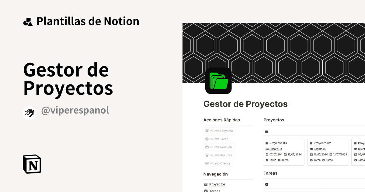 Plantilla Gestor de Proyectos | Notion Marketplace
