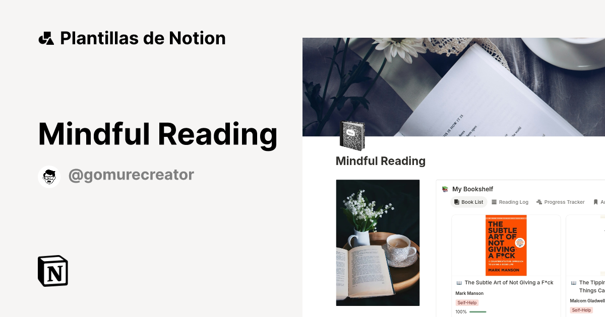 Plantilla Mindful Reading | Notion Marketplace