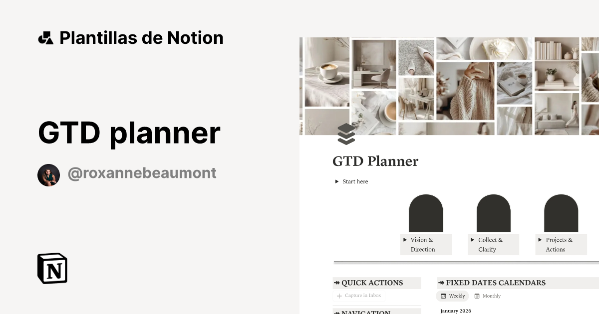Plantilla GTD planner | Notion Marketplace