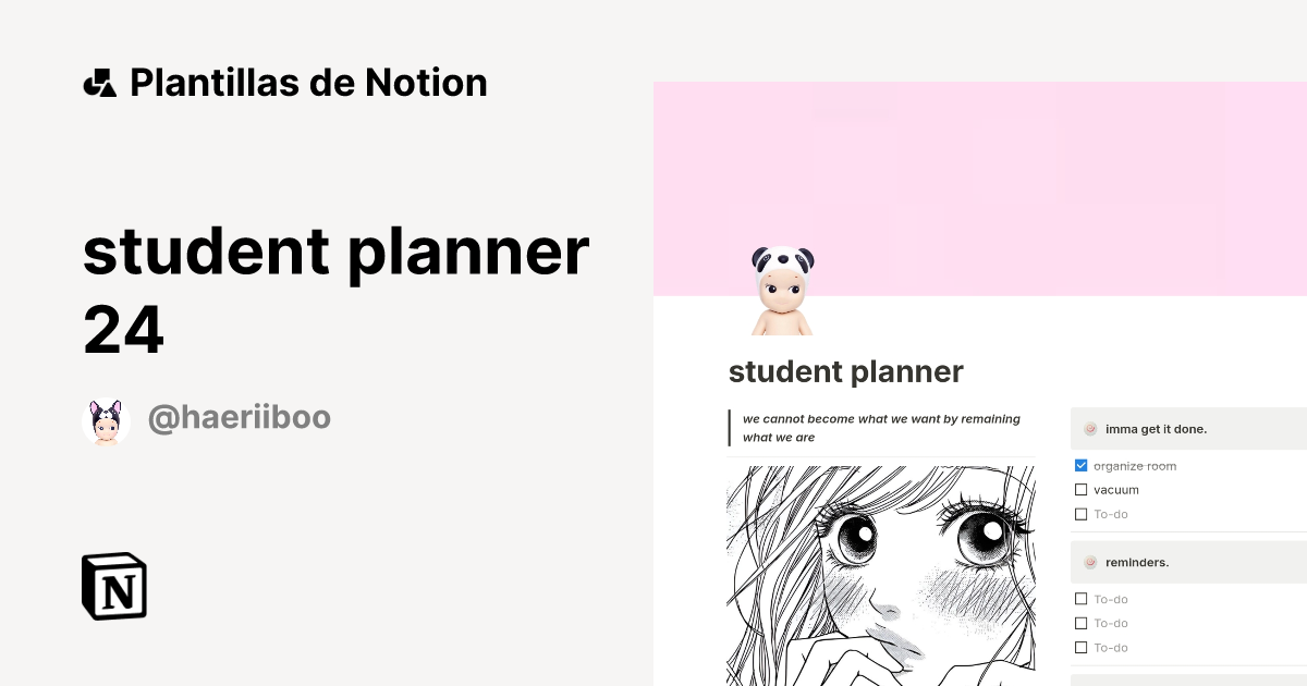 Plantilla student planner 24 | Notion Marketplace